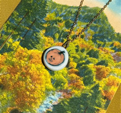 Porcelain Big Pumpkin With A Tiny Face Pendant Dave Kloc