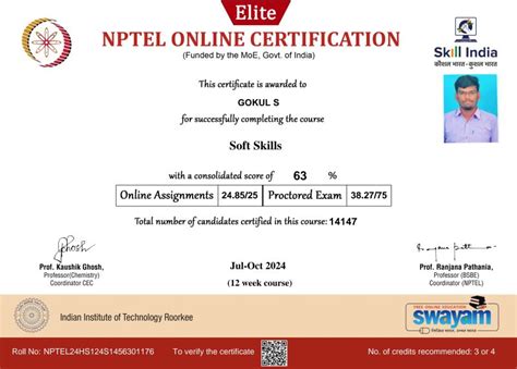 Nptel Skillindia Softskills Continuouslearning Gokul Suresh