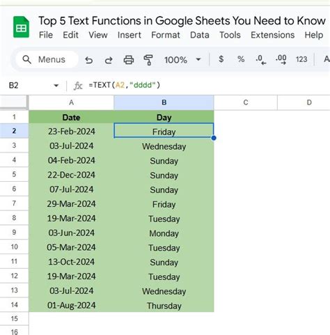 Top 5 Text Functions in Google Sheets You Need to Know - Neotech Navigators