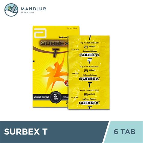 Jual Surbex T Strip 6 Tablet Suplemen Vitamin B Kompleks Dan Vitamin