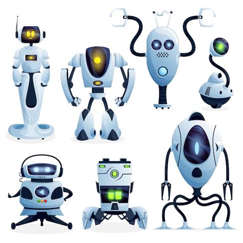 Premium Vector Robots Cartoon Characters And Android Bots