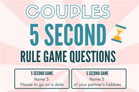 5 Second Rule Game Couples Questions The Ultimate Date Night