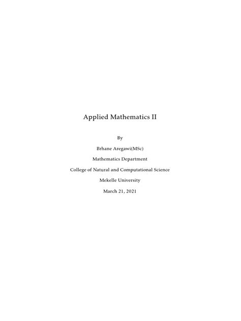 App Math Ii For Engineering Pdf