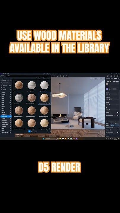 D5 Render Use Wood Materials Available In The Library D5render Shorts Library Rendering Wood