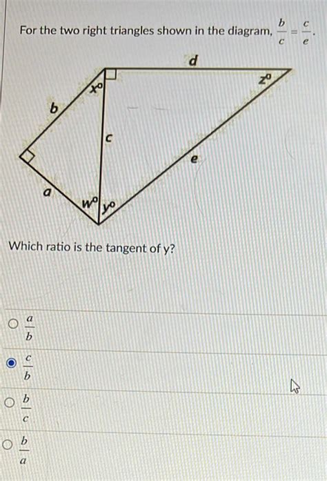 Solved For The Two Right Triangles Shown In The Diagram B C C E