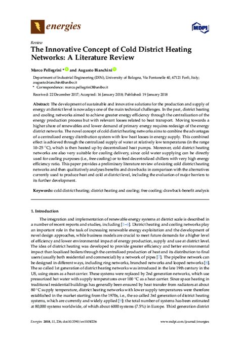 Pdf The Innovative Concept Of Cold District Heating Networks A Literature Review Marco