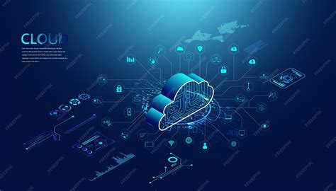 Premium Vector Abstract Cloud Technology With Big Data And Interface