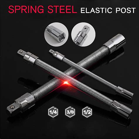 1 4 3 8 1 2 Drive Flexible Socket Extension Bar Adapter Metal Shaft Conversion Head High Torque