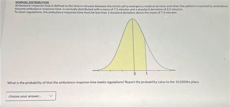 solved normal distribution ambulance response time is