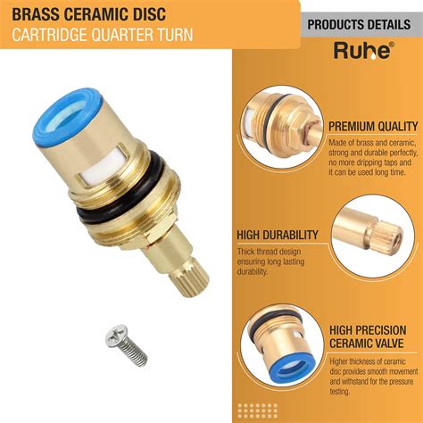 Brass Ceramic Disc Quarter Turn Cartridge Pack Of 4 By Ruhe Ruhe
