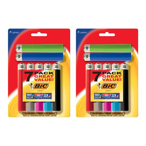 Bic Classic Lighter Assorted Colors 14 Pack Redstag Supplies