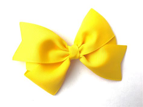 Yellow Hair Bow Yellow Bows Hair Bows Bows For Girls Etsy