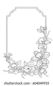 Spring Flower Border Black And White