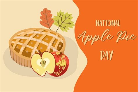 전국 사과 파이의 날 디자인 템플릿입니다 사과 파이 벡터 일러스트 레이 션 손으로 그린 벡터입니다 1월에 대한 스톡 벡터 아트