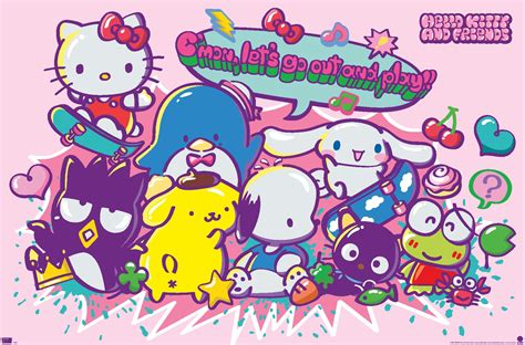 Hello Kitty And Friends 24 Tokyo Skate Group Play Wall Poster 22375 X 34