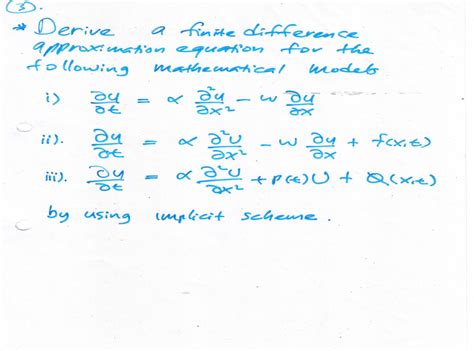 Solved Derive A Finite Difference Approximation Equation Chegg