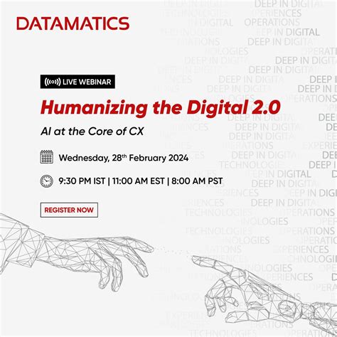 Datamatics On Linkedin Live Webinar Humanizing The Digital 2 0 Ai At The Core