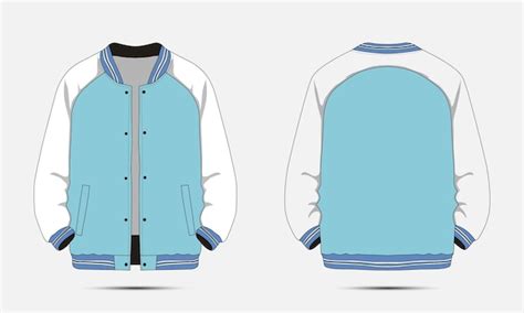 Premium Vector Raglan Sleeve Varsity Jacket Front And Back Sports Jackets Baseball Jackets