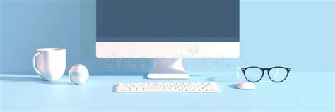 A Minimalist Workplace Setup With A Computer Keyboard Mouse