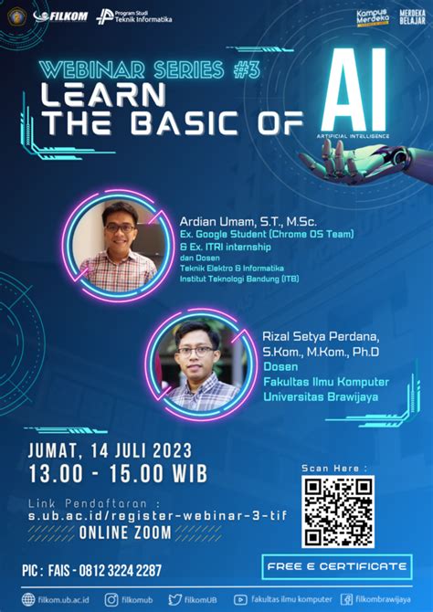Webinar Series 3 Learn The Basic Of Artificial Intelligence Fakultas Ilmu Komputer