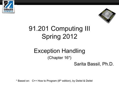 lecture 12 exception handling
