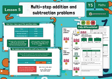Year 5 Addition And Subtraction Multi Step Addition And Subtraction Problems Lesson 5