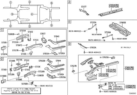 1995 Lexus Plate Front Side Member Outer Right Cvt Body Interior