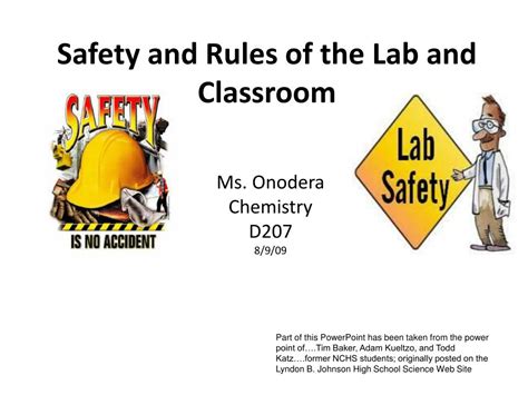 PPT Safety And Rules Of The Lab And Classroom PowerPoint Presentation ID