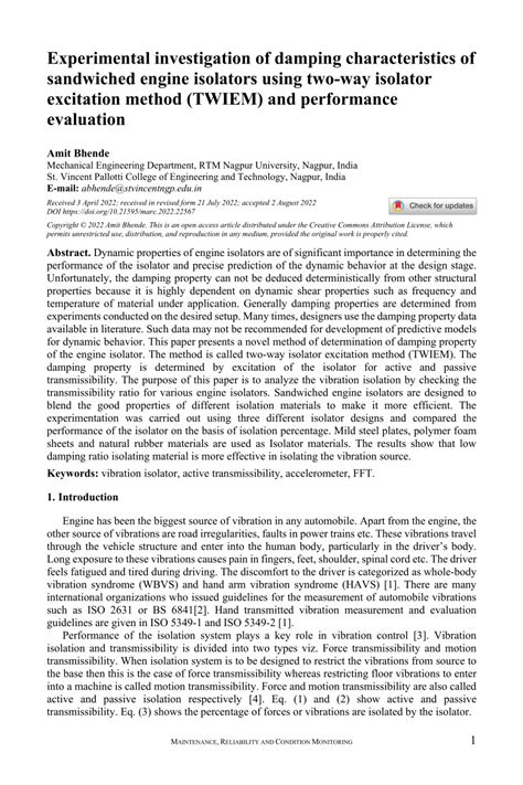 Pdf Experimental Investigation Of Damping Characteristics Of