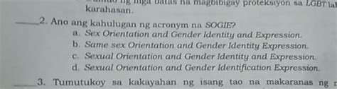 2 Ano Ang Kahulugan Ng Acronym Na Sogie A Studyx