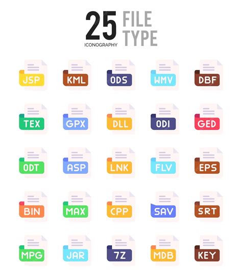 Premium Vector 25 File Type Flat Icon Pack Vector Illustration