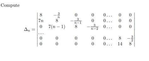 Solved 76 Compute The Determinant And Find The Recusive