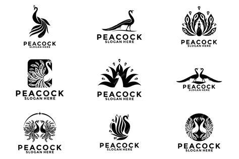 Premium Vector Set Of Peacock Bird Logo Icon Luxurious Peacock Bird