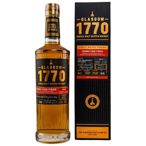Glasgow 1770 Small Batch Series Peated Cognac Cask Finish 18