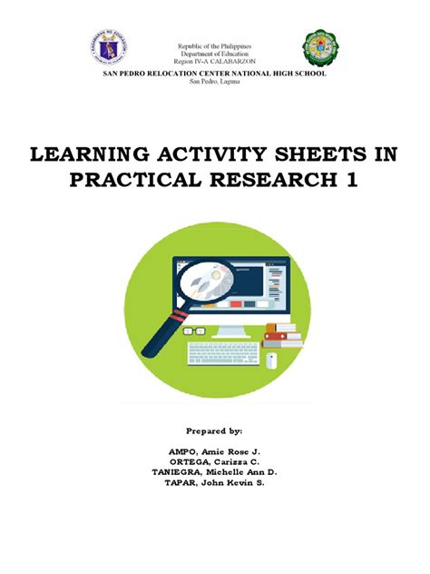 Pr 1 Q4 Learning Activity Sheets Pdf Sampling Statistics