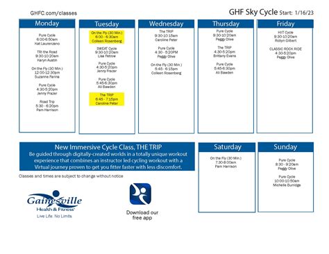 Ghf Class Schedule Preview Gainesville Health And Fitness