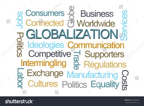 Globalization Word Cloud On White Background Stock Illustration