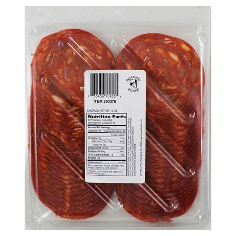 Daniele Sliced Chorizo 12 Oz Costco Food Database
