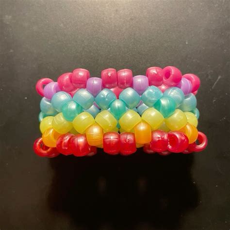 Rainbow Kandi X Base Cuff In 2025 Kandi Diy Kandi Bracelets Kandi Cuff