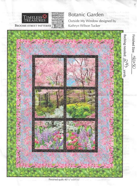 Botanic Garden Outside My Window 405x515 Quilt Kit By Timeless