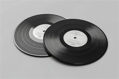 Premium Photo Black Vinyl Records On A Gray Background 3d Rendering