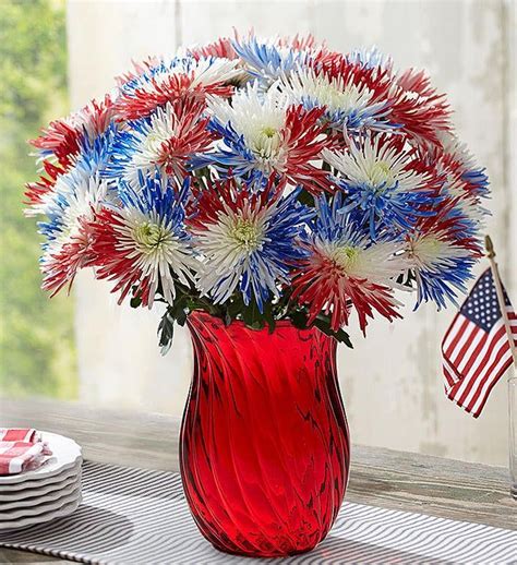 Firecracker Mums Flower Delivery July Flowers Blue Flower Arrangements