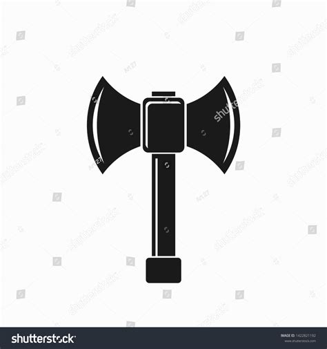 Double Headed Axe Icon Vector Stock Vector Royalty Free 1422821192