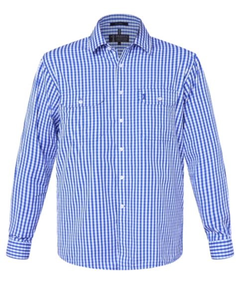 Pilbara Mens Check Long Sleeve Shirt Workwear Shirts Pilbara