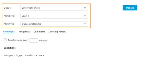 Contact Center Admin Portal Manage Alert Settings