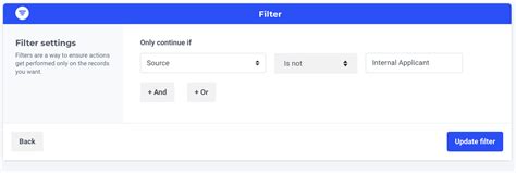 Step 3 Workflow Filters