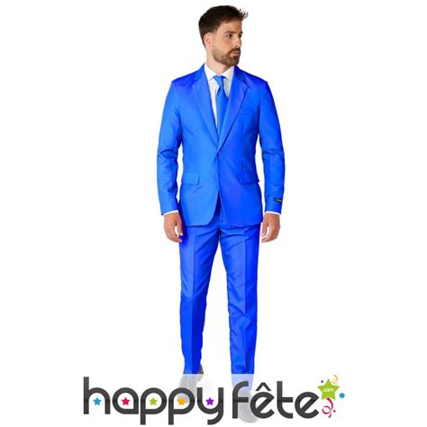Costume Pi Ces Bleu Uni Pour Homme
