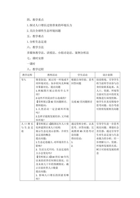 4 1人类活动对生态环境的影响教案 高二上学期生物人教版（2019）选择性必修2 21世纪教育网 二一教育