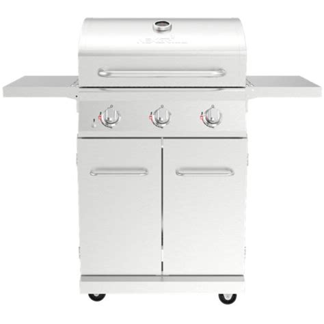 Nexgrill Stainless Steel 3 Burner Propane Gas Grill With Foldable Side