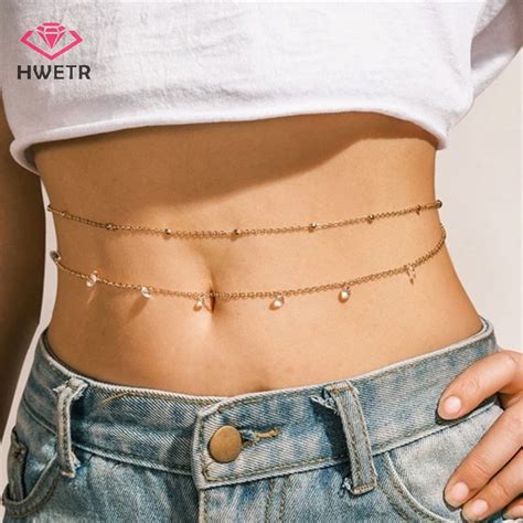 Hwetr Pearl Shell Heart Belly Chains Butterfly Star Crescent Sel Body
